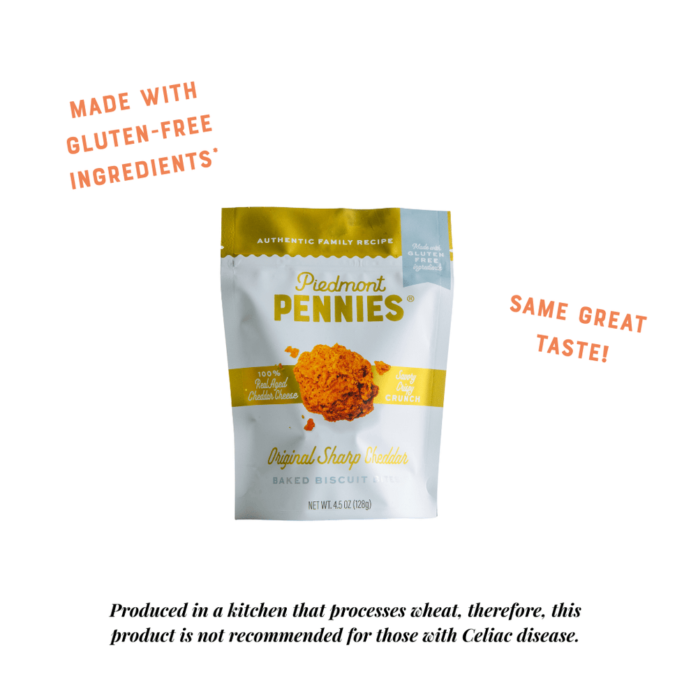 GLUTEN-FREE PENNIES - Original Sharp Cheddar Pennies, 4-pack – Piedmont ...